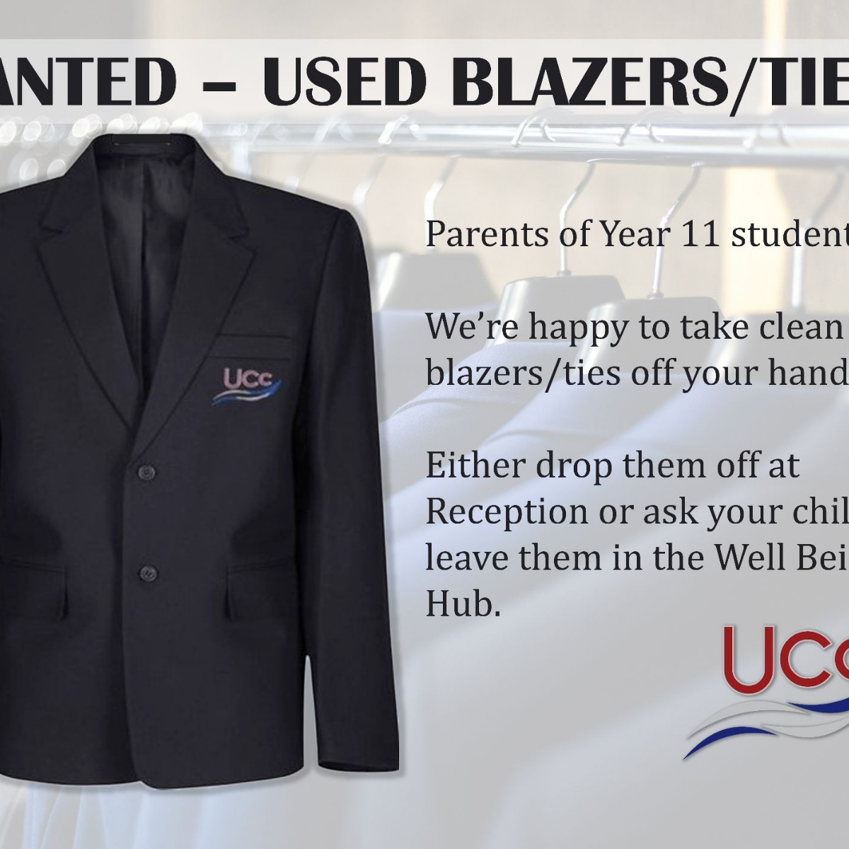 Wanted- Used Blazers/Ties - Uppingham Community College